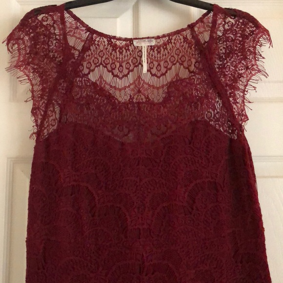 Dresses | Maroon Lace Detailed Dress | Poshmark